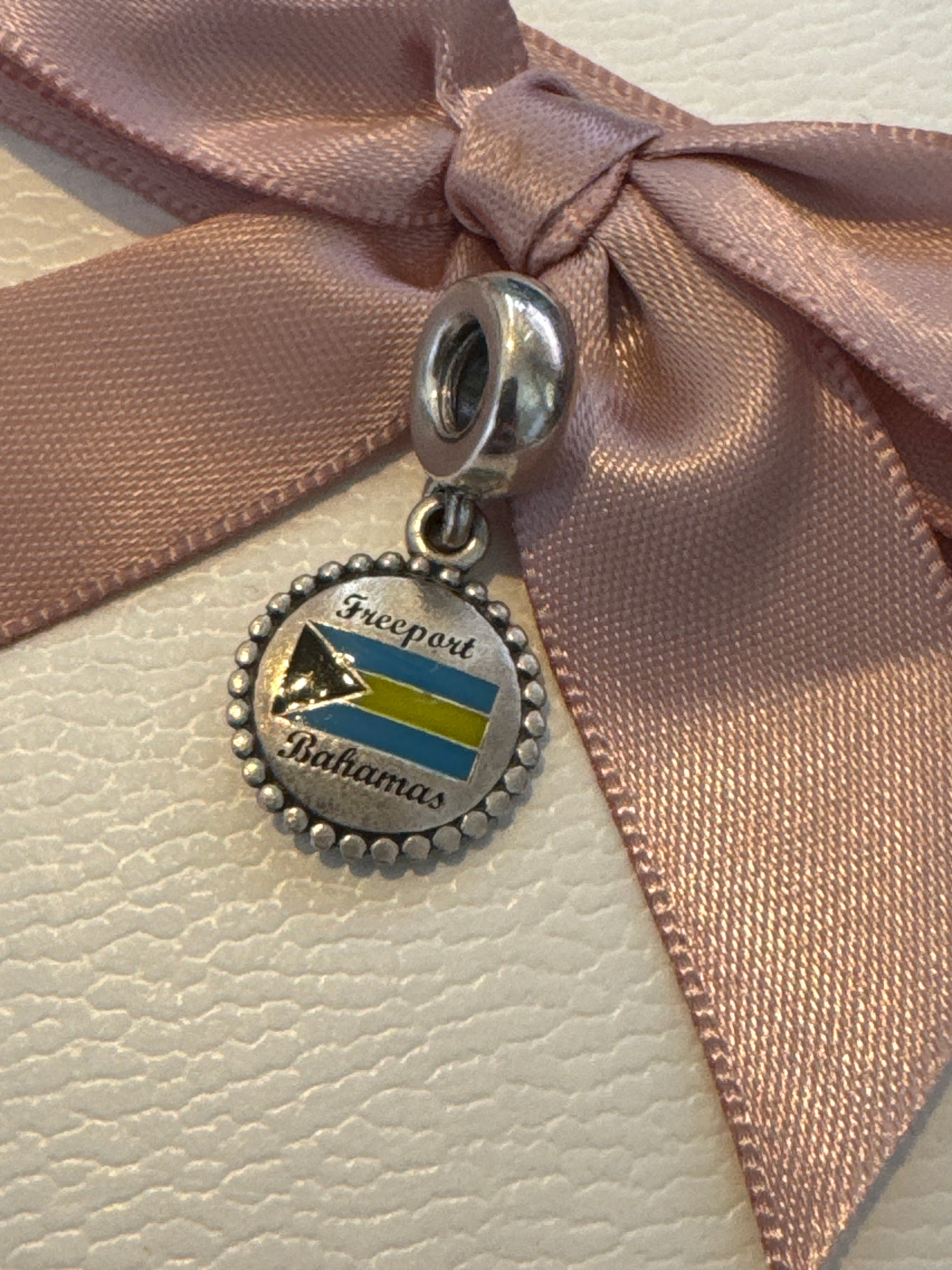 Genuine Pandora HTF Freeport Bahamas Flag Enamel Dangle Charm ...
