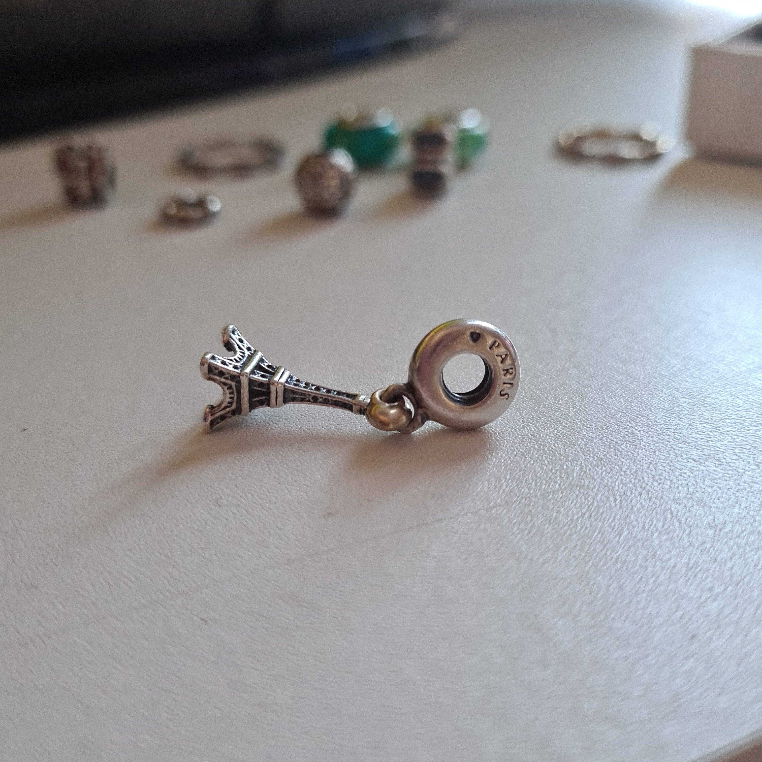 Genuine Pandora Two Tone Heart Eiffel Tower Paris Travel Charm RARE ...