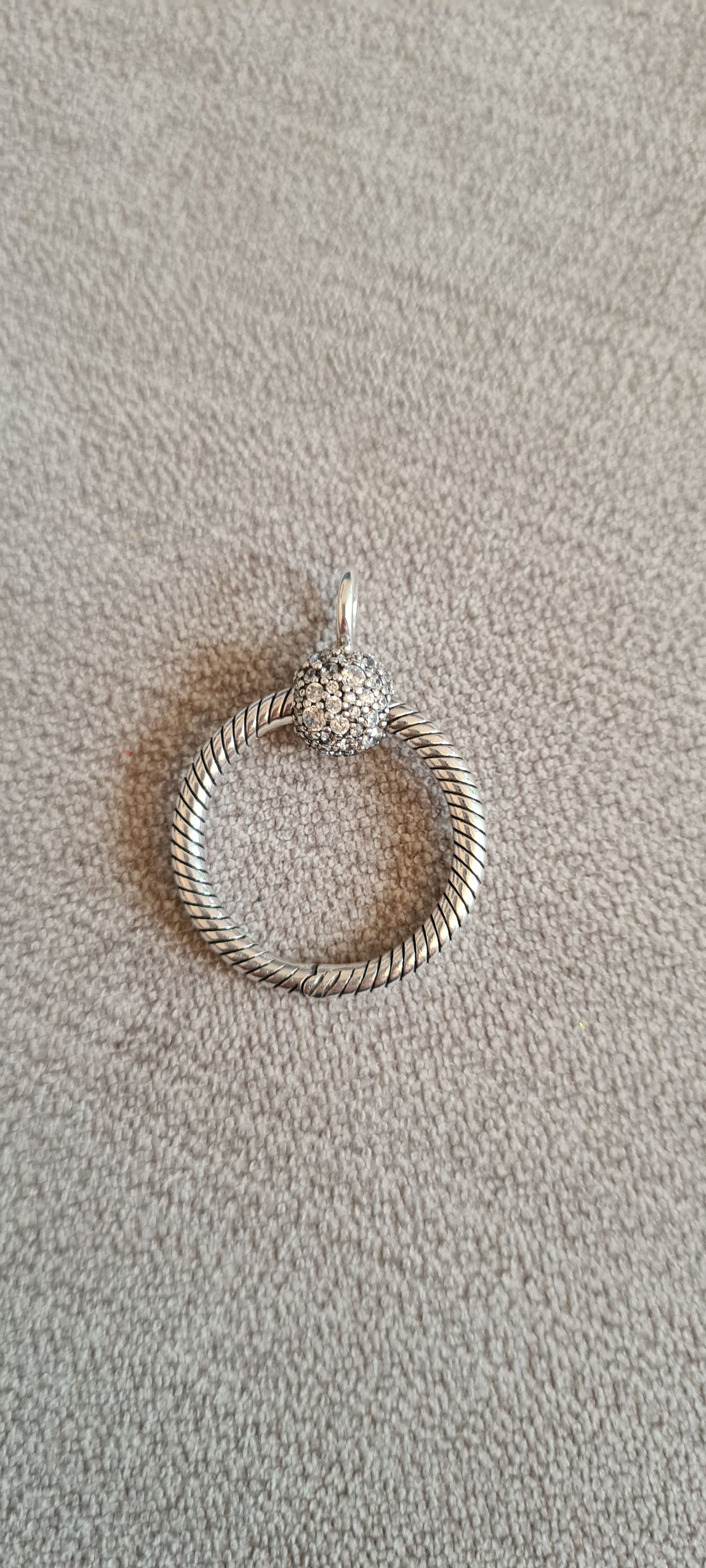 Genuine Pandora Pave Small O Ring Pendant With Chain – Preloved Pandora ...