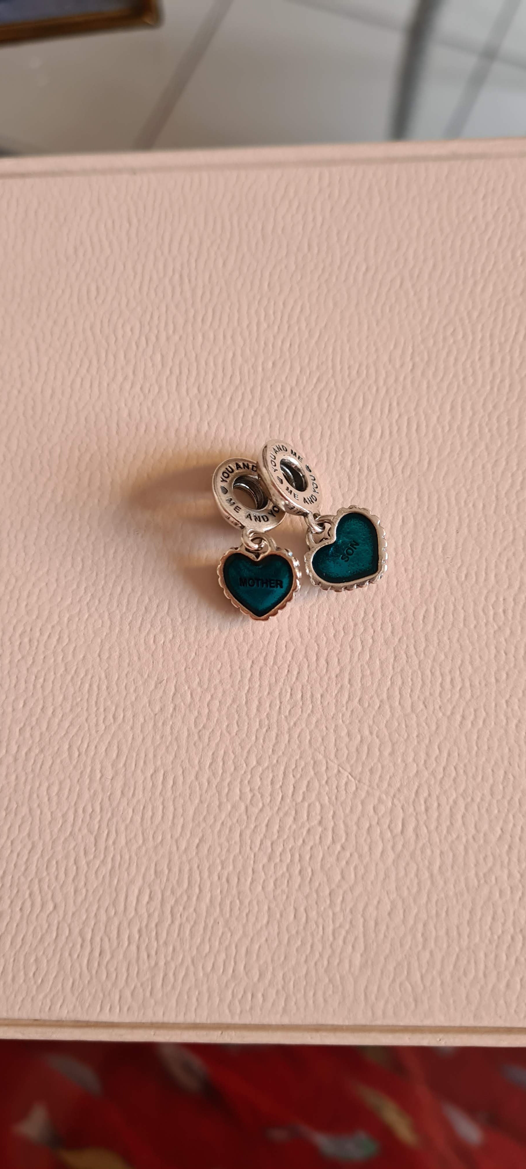 Genuine Pandora Mother and Son Heart Blue Dangle Family Charm ...