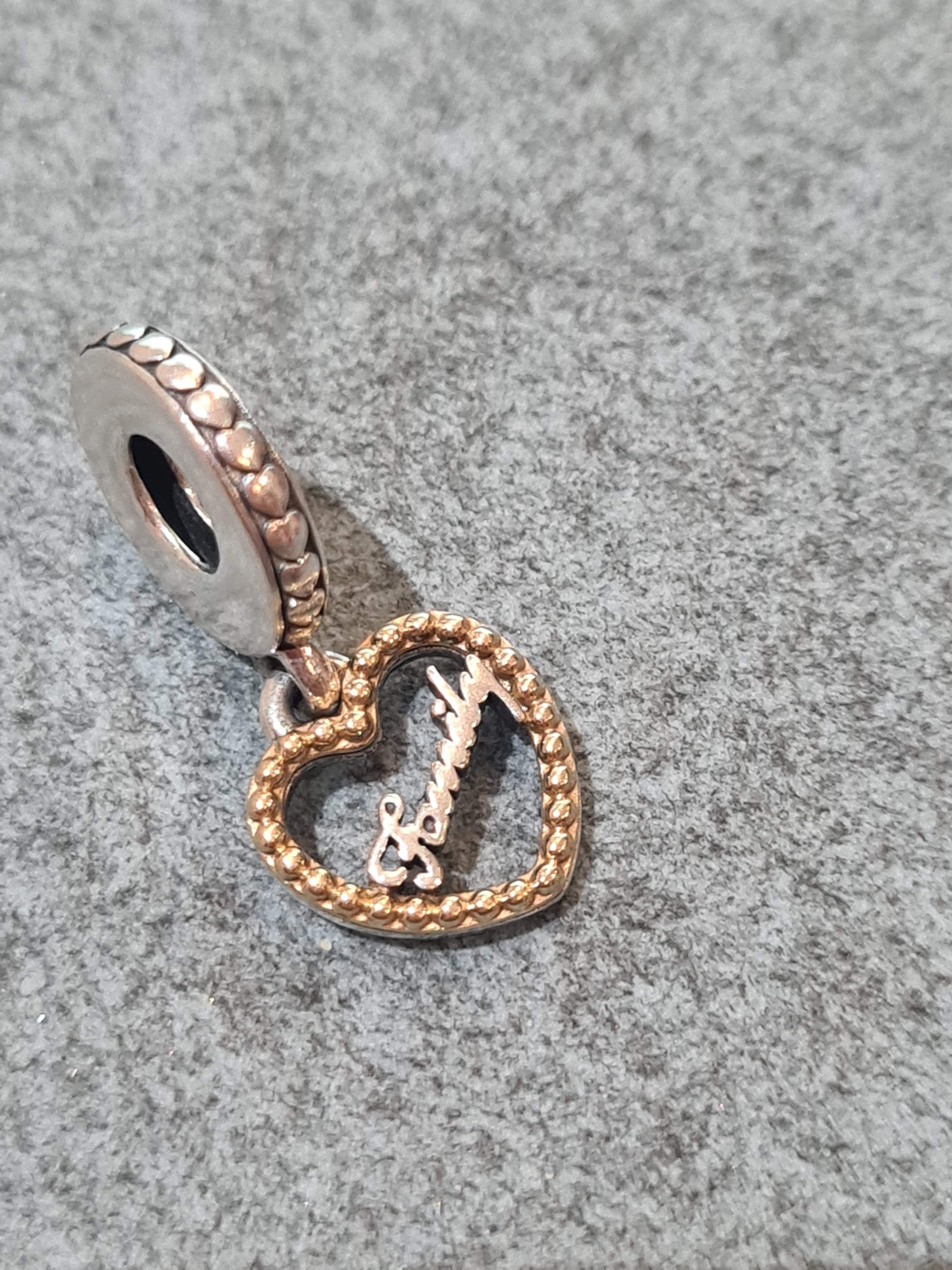 Genuine Pandora Gold Two Tone Family Dangle Charm – Preloved Pandora ...