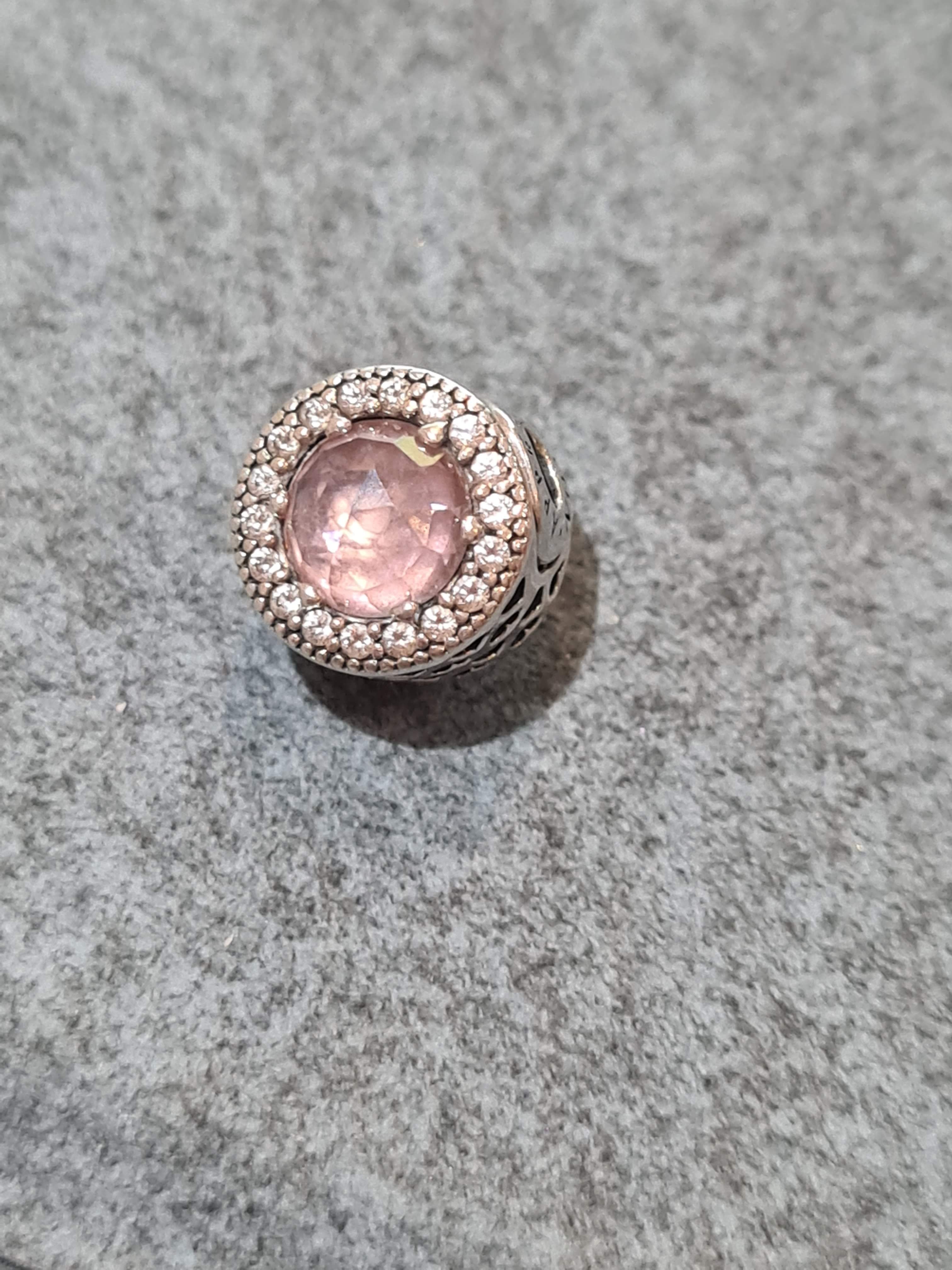 Genuine Pandora Essence Me Charm Pink Sparkle Pave Stone Appreciation ...
