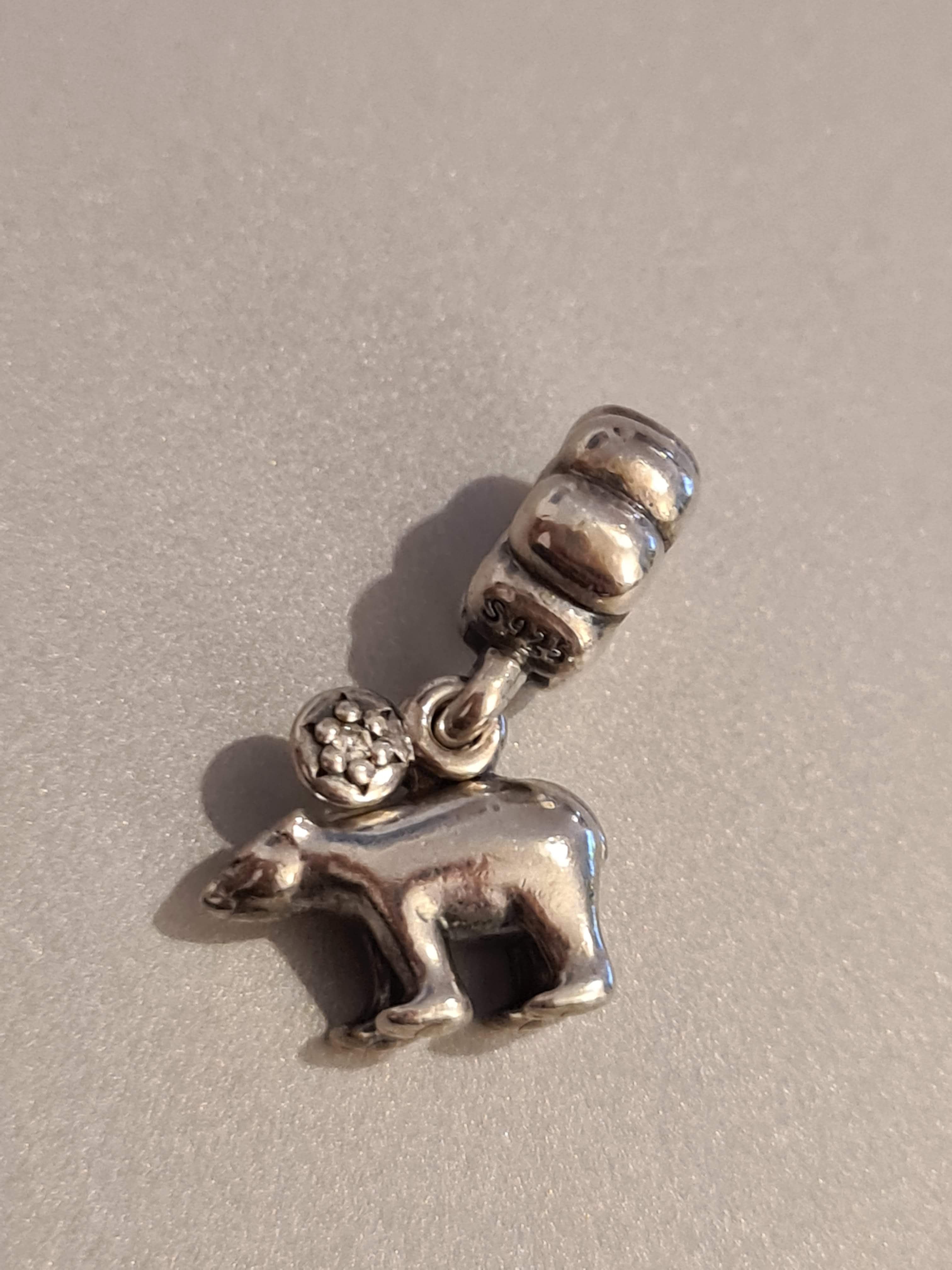 Genuine Pandora Polar Bear and Pave Dangle Animal Christmas Xmas Charm ...