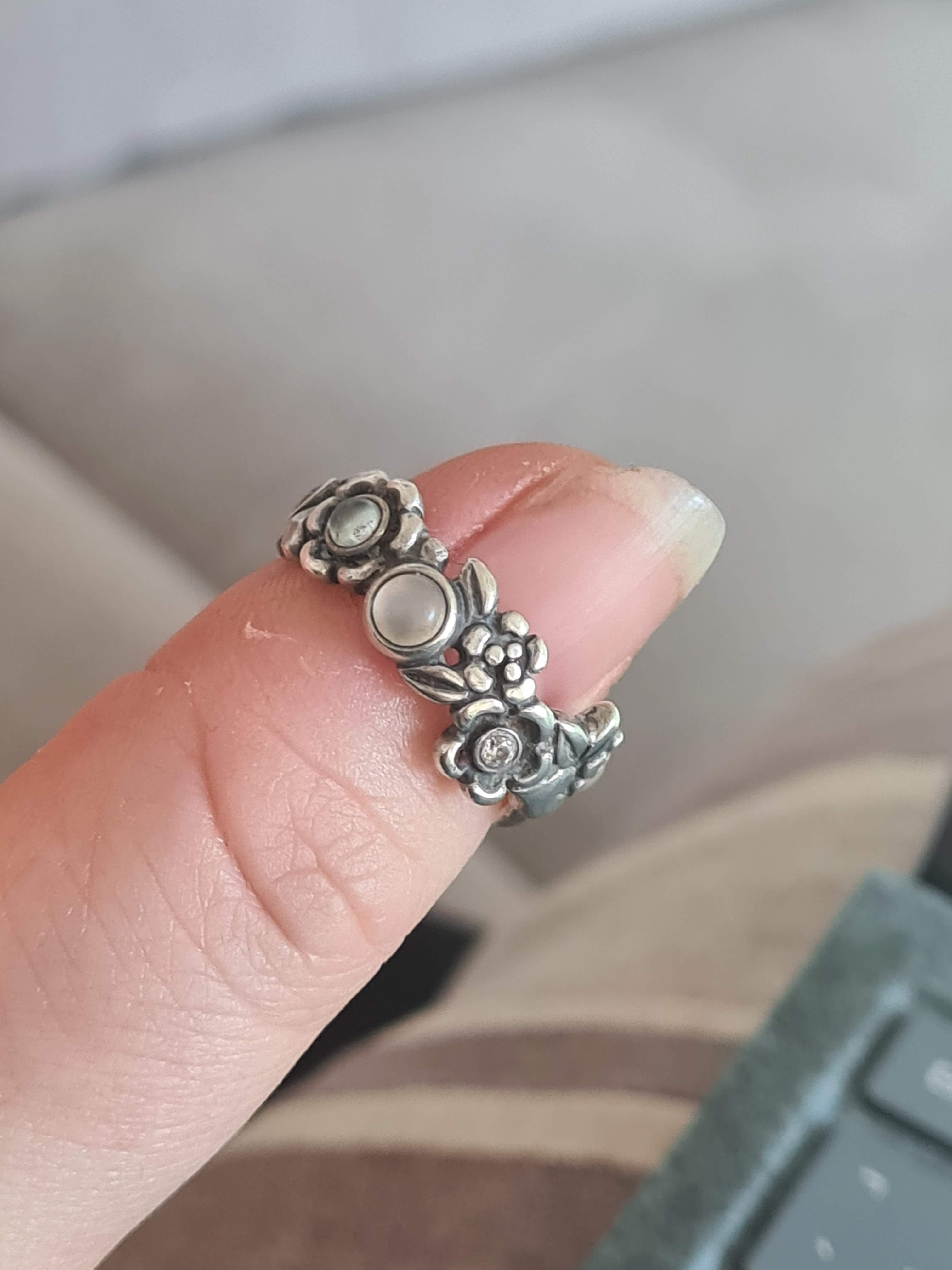 Genuine Pandora Pandora Floral Nature's Serenity CZ Moonstone Ring RAR ...