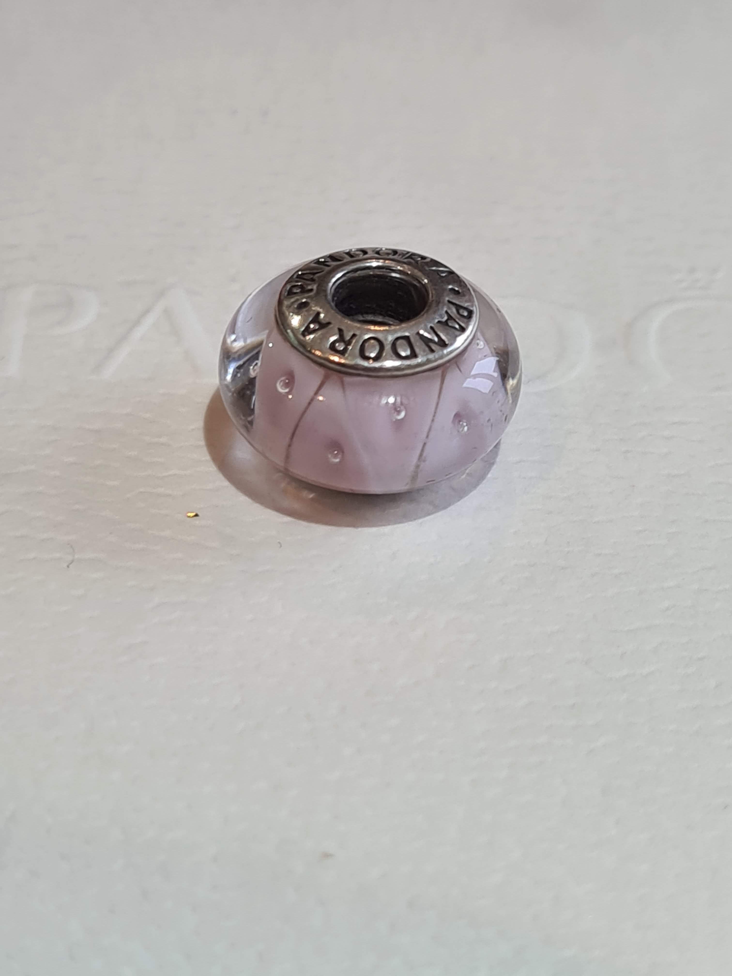 Genuine Pandora Pink Triangle Murano Glass Charm With Bubbles ...