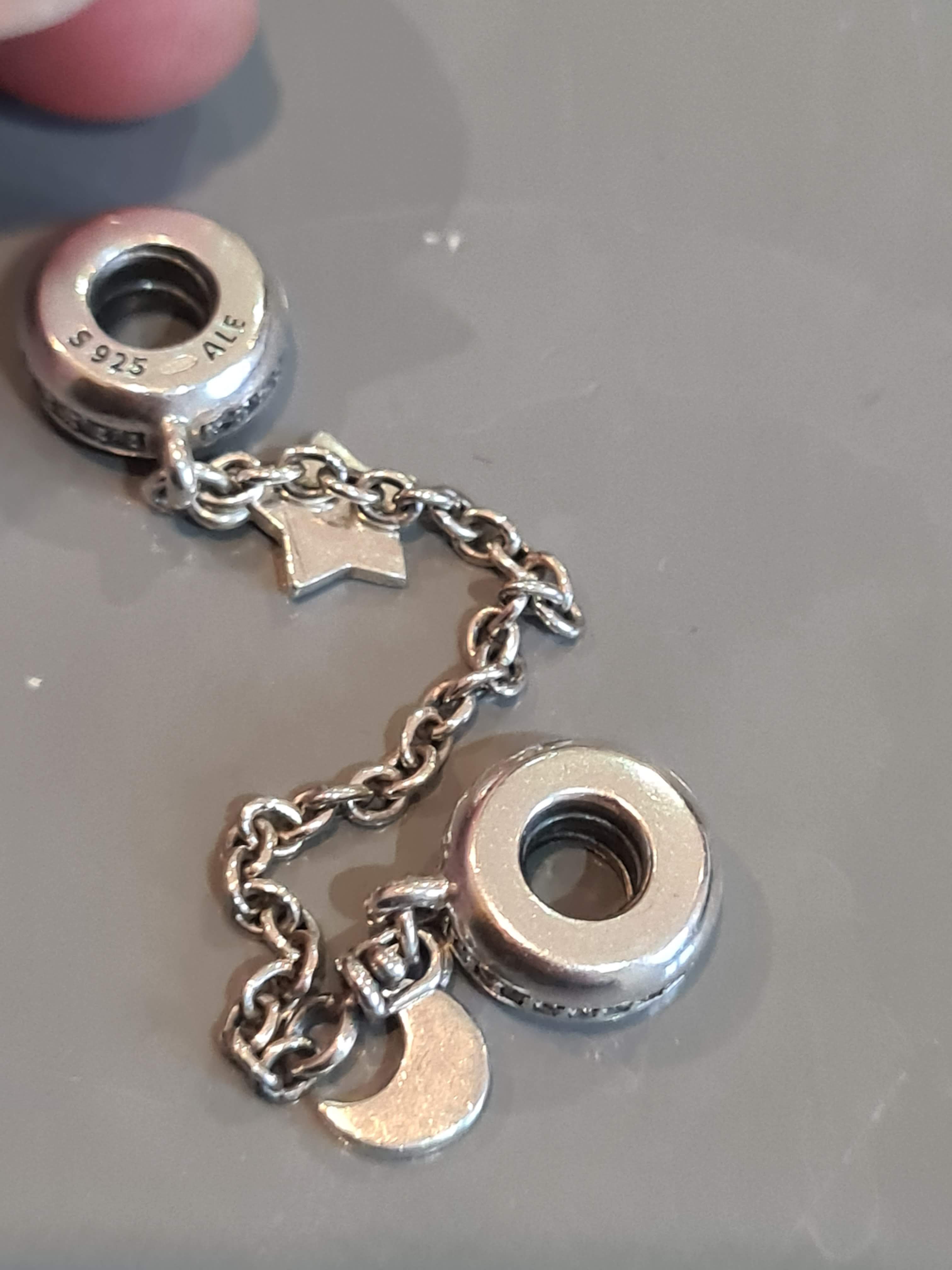 Genuine Pandora Pave Moon and Star Safety Chain – Preloved Pandora Boutique