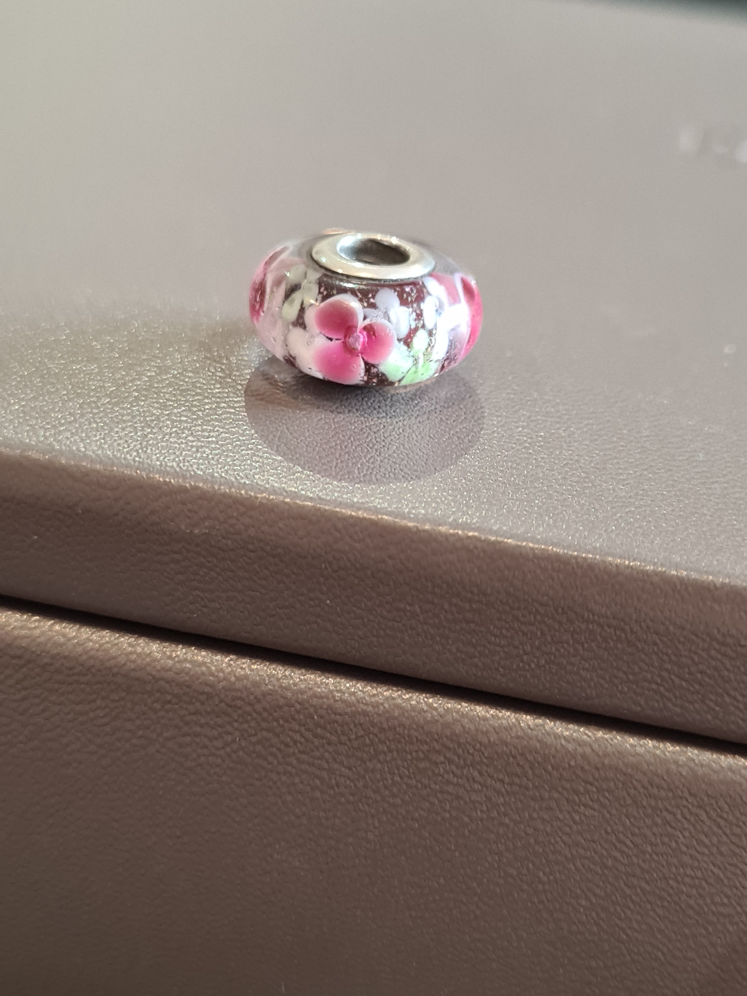 Genuine Pandora Red and Pink Flower Murano Glass Charm – Preloved ...
