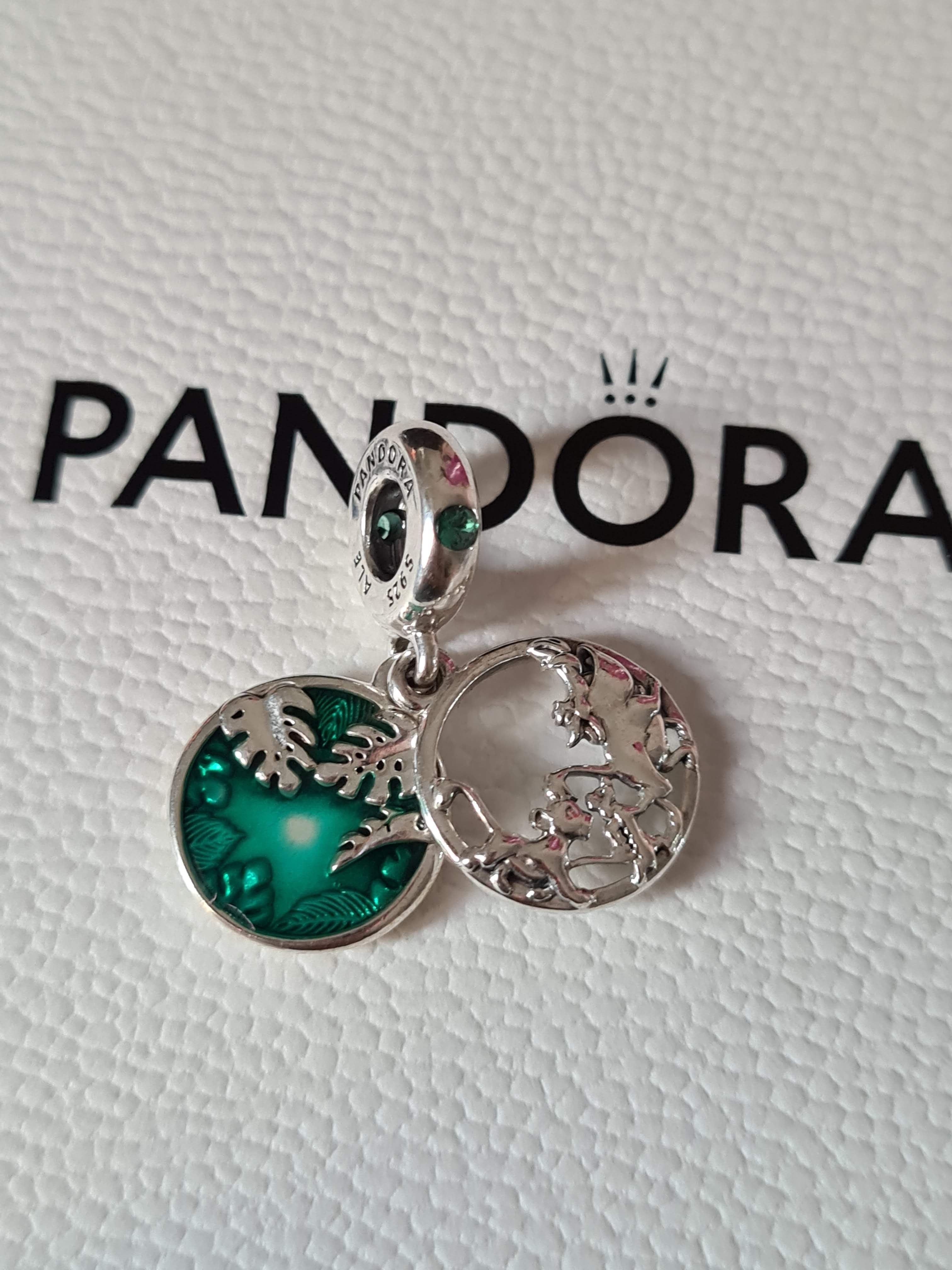 Genuine Pandora Disney Lion King Timon and Pumbaa and Simba Green Enam ...
