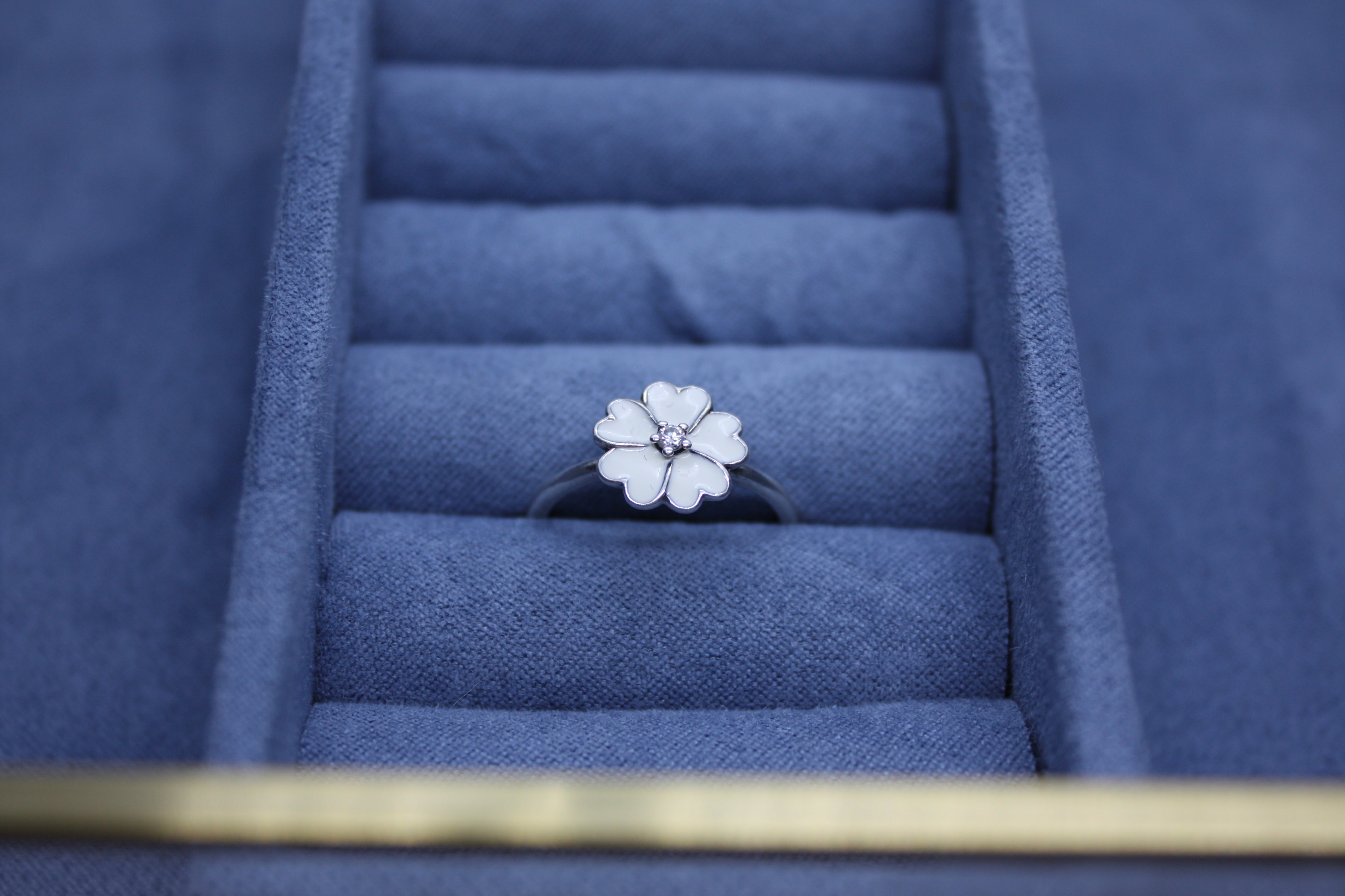Genuine Pandora Daisy White Flower Ring 60 – Preloved Pandora Boutique