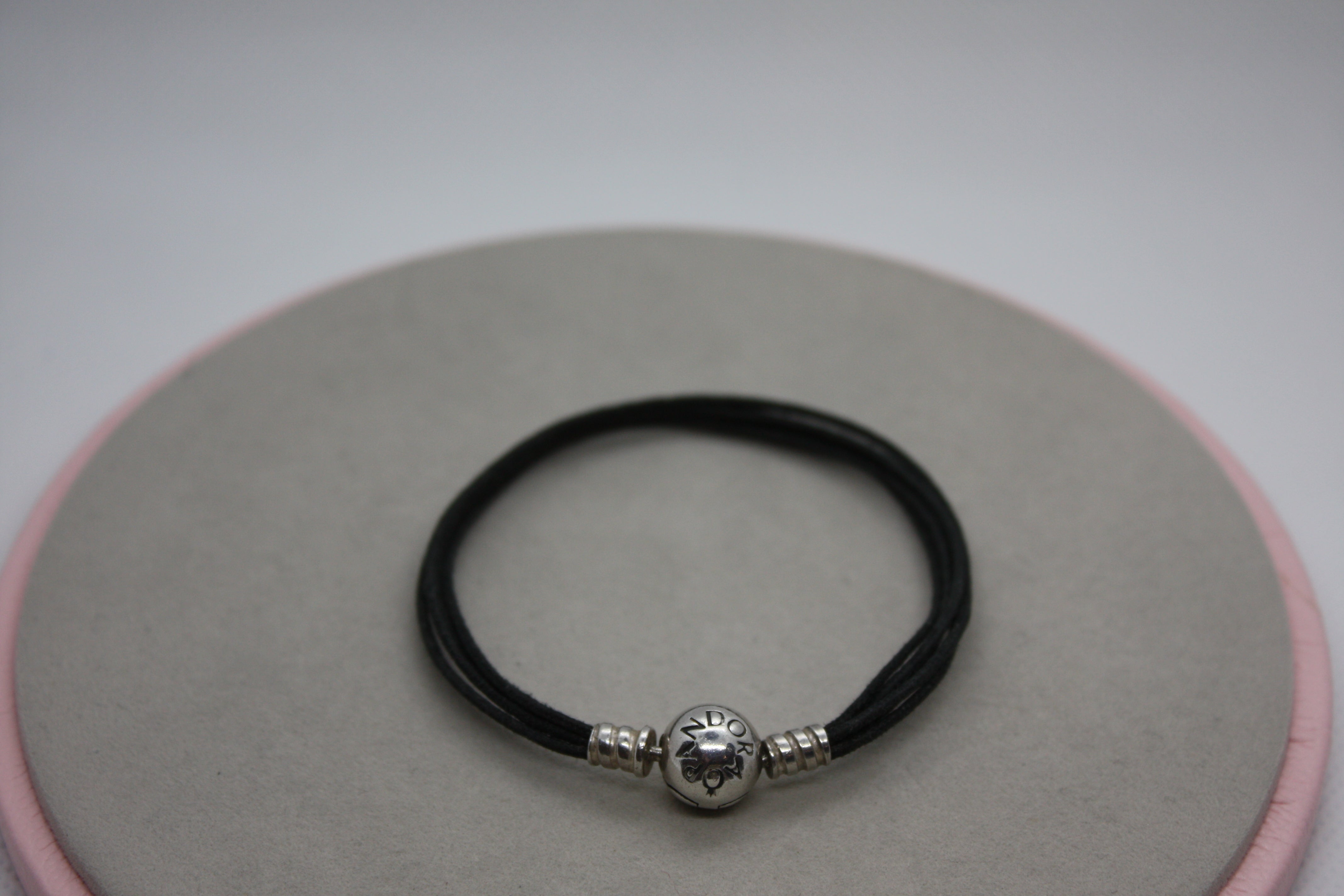 Genuine Pandora Black String Bracelet 17cm – Preloved Pandora Boutique