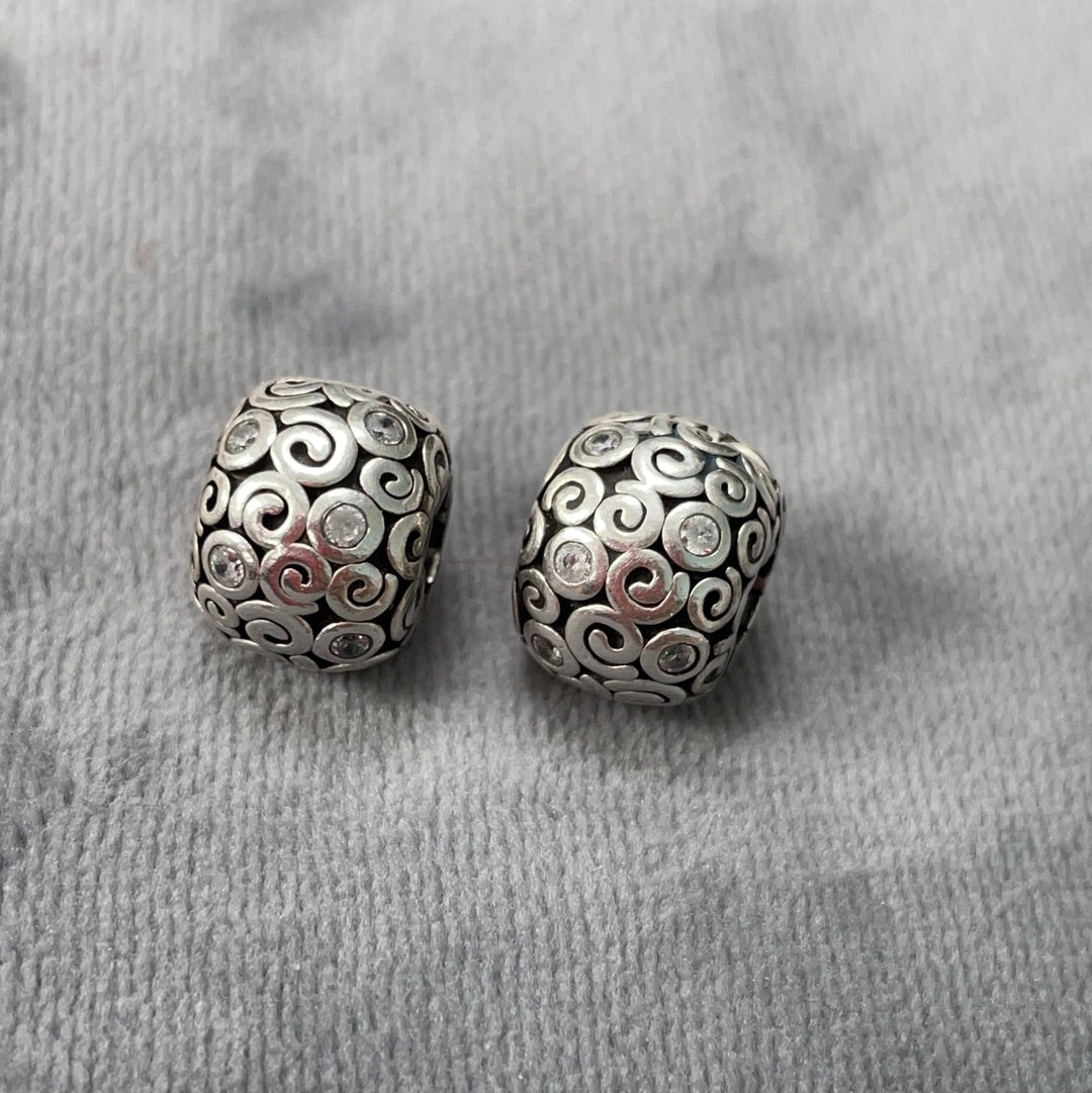 Genuine Pandora CZ Stone and Swirl Wind Retired HTF RARE Clips SINGLE ...