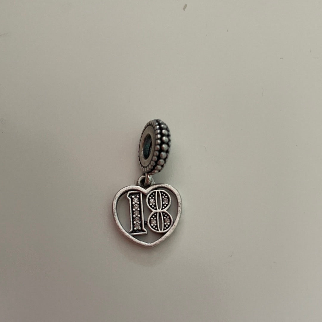 Genuine Pandora New Style Pave 18th Birthday Dangle Charm – Preloved ...
