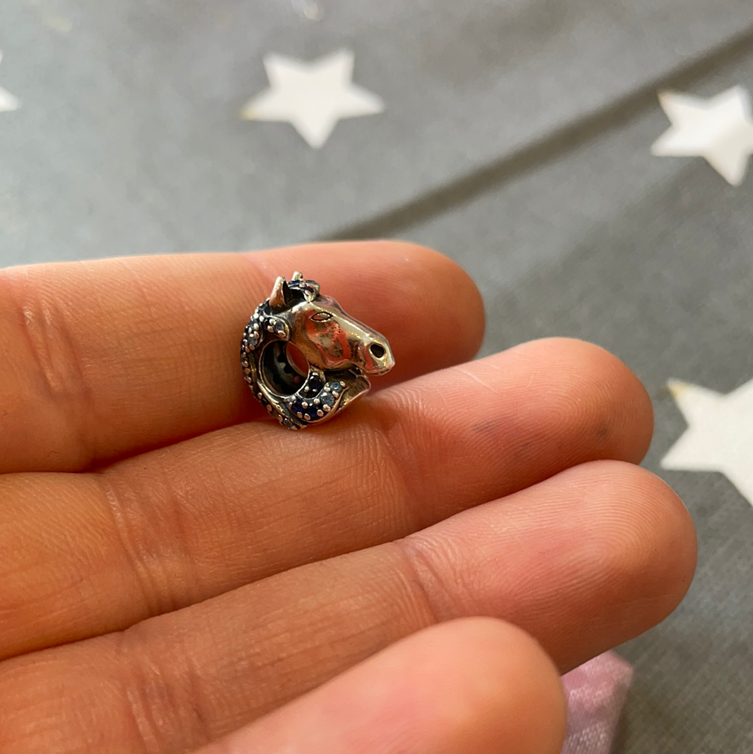 Genuine Pandora Disney Elsa Nokk Horse Frozen Pave Blue Charm ...