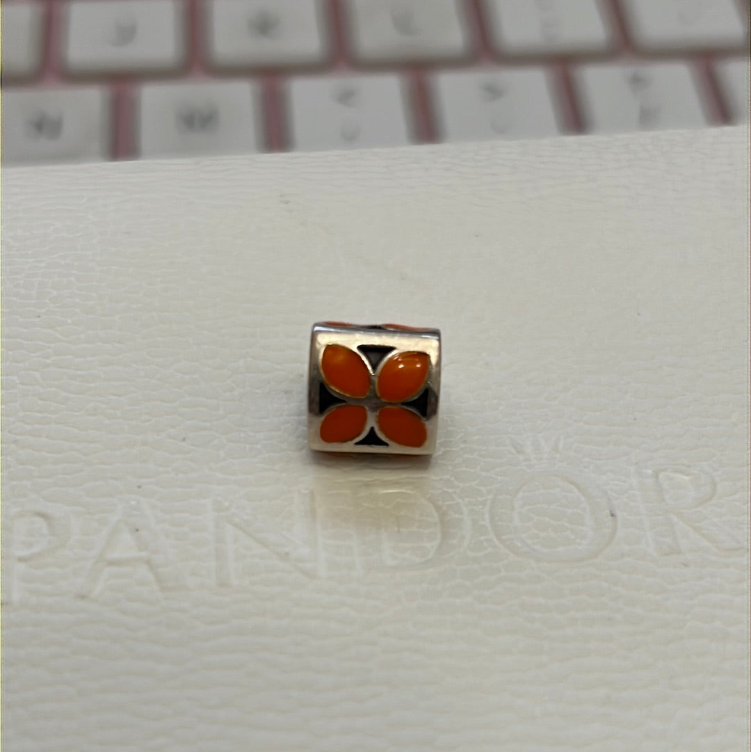 Genuine Pandora Orange Enamel Flower Charm – Preloved Pandora Boutique