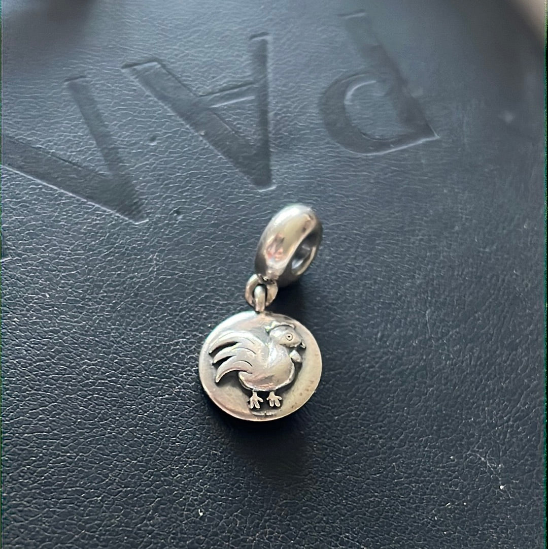 Genuine Pandora Year of the Cockerel Chicken Hen Dangle Charm RARE Zod ...