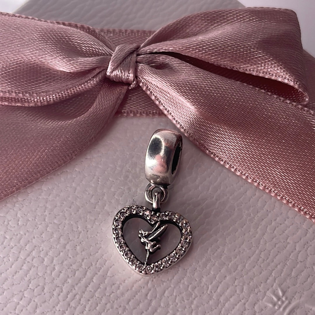 Genuine Pandora Tinkerbell Sparkle Pave Dangle Disney Charm Peter Pan ...
