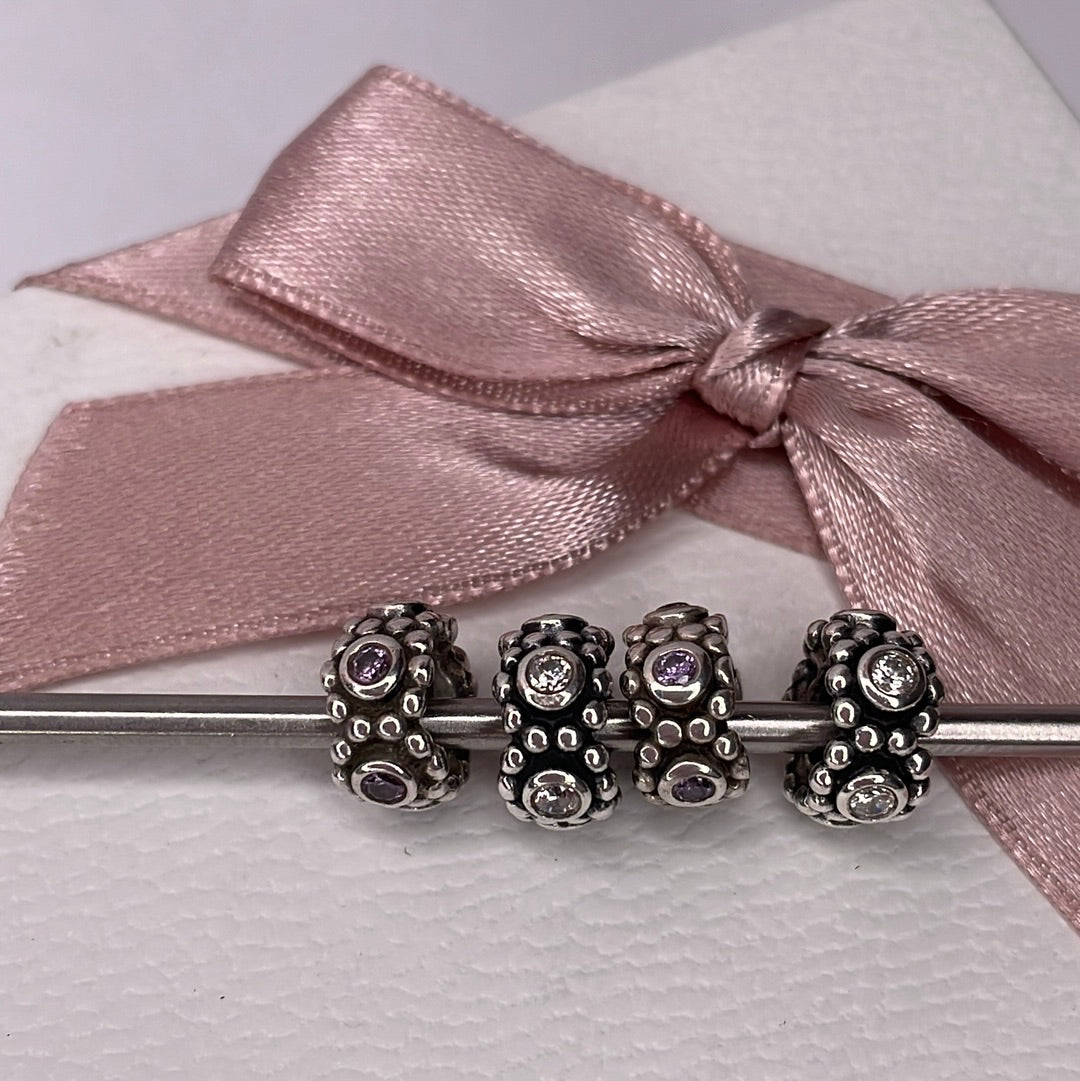 Genuine Pandora Her Majesty's Stone Spacer CZ Pave Spacer 2 Varieties ...
