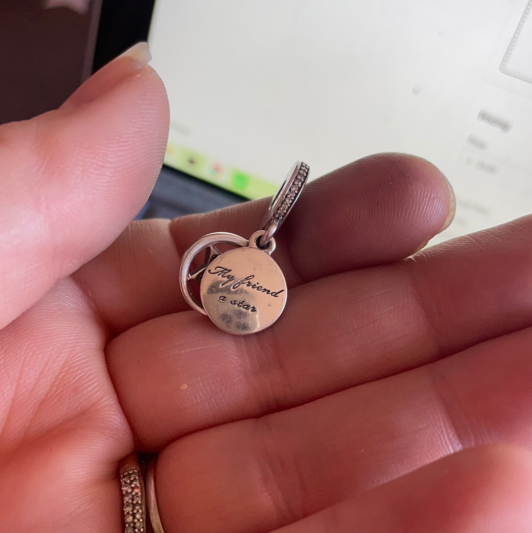 Genuine Pandora Pave Star and Cream Sky Enamel Dangle Charm – Preloved ...