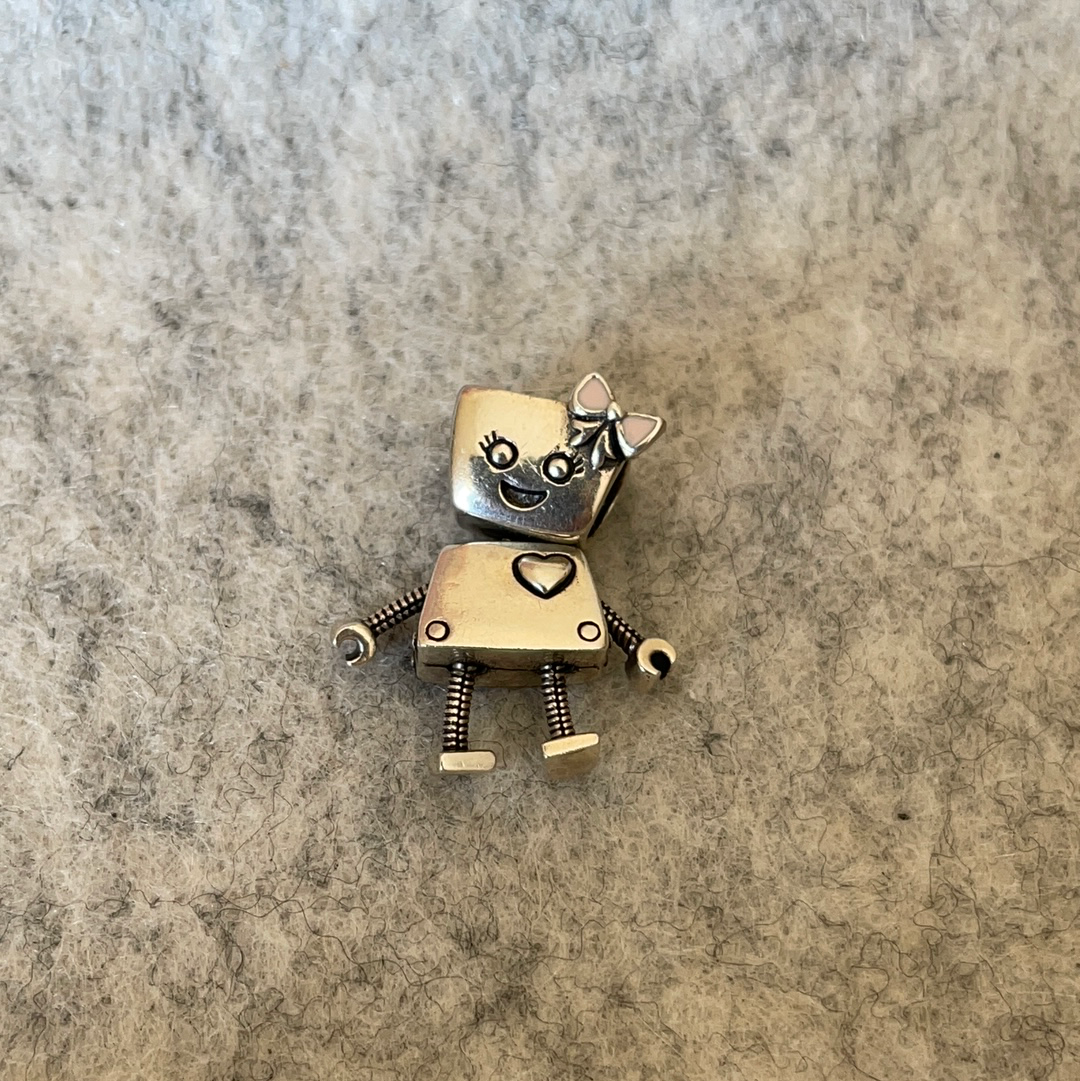 Genuine Pandora Bella Bot Robot Charm With Bow – Preloved Pandora Boutique