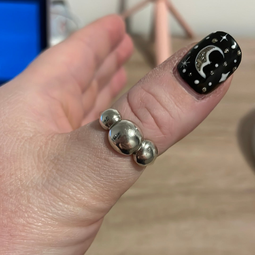 Genuine Pandora liquid Silver Flow Plain String of Beads Ring Size 60 ...