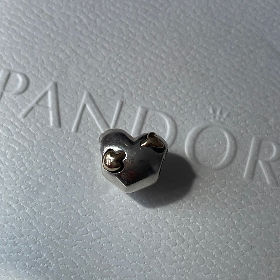 Genuine Pandora Two Tone heart with Golden Arrow – Preloved Pandora ...
