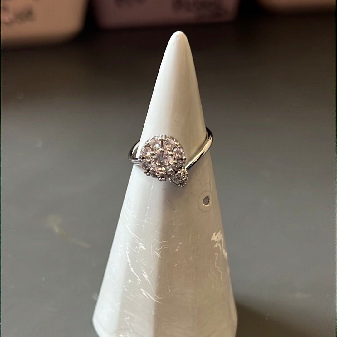 Beautiful Adjustable Anxiety Spinning Ring - Pave Clear Circle Ring ...