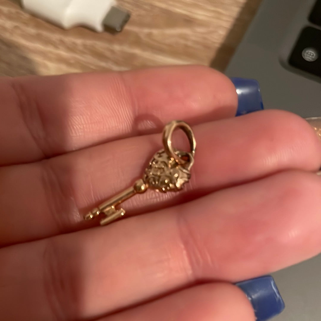 Genuine Pandora Rose Gold/ Silver Pave Regal Dangle Key Symbols Charm ...