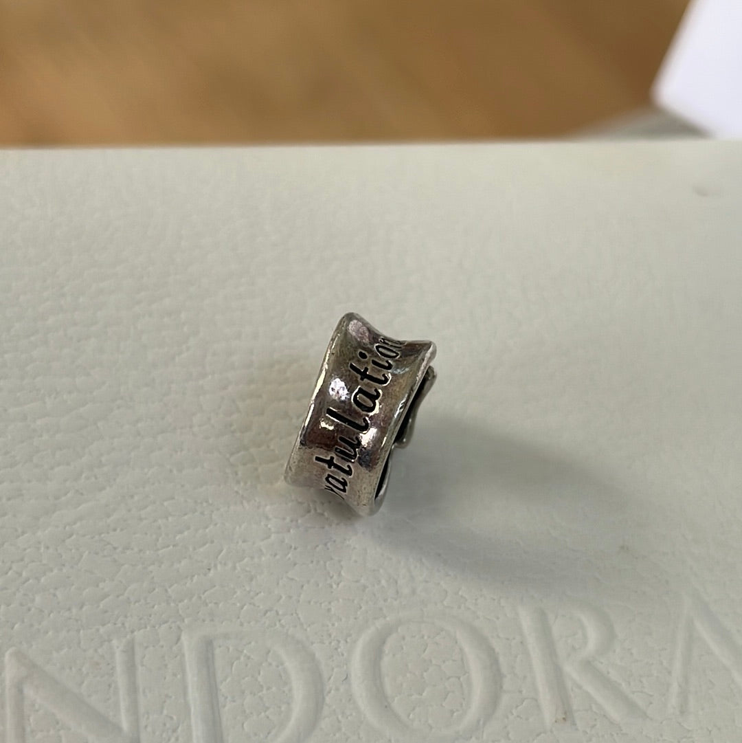 Genuine Chamilia Congratulations Heart Scroll Circle Charm – Preloved ...