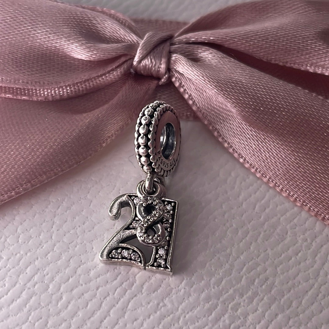 Genuine Pandora 21st Birthday Charm Pave Sparkle – Preloved Pandora ...