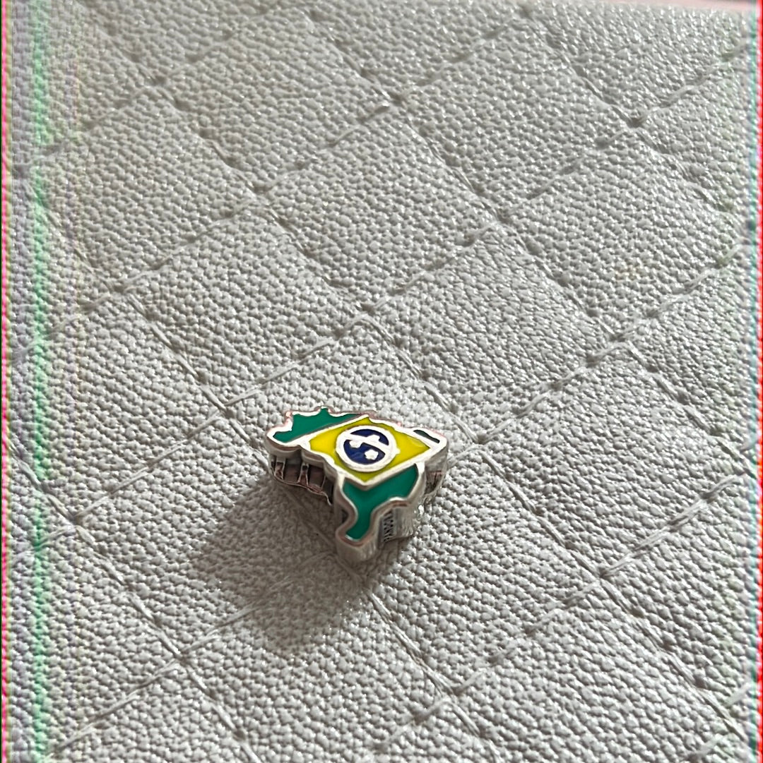 Genuine Pandora Brazil Map Flag Enamel Charm – Preloved Pandora Boutique