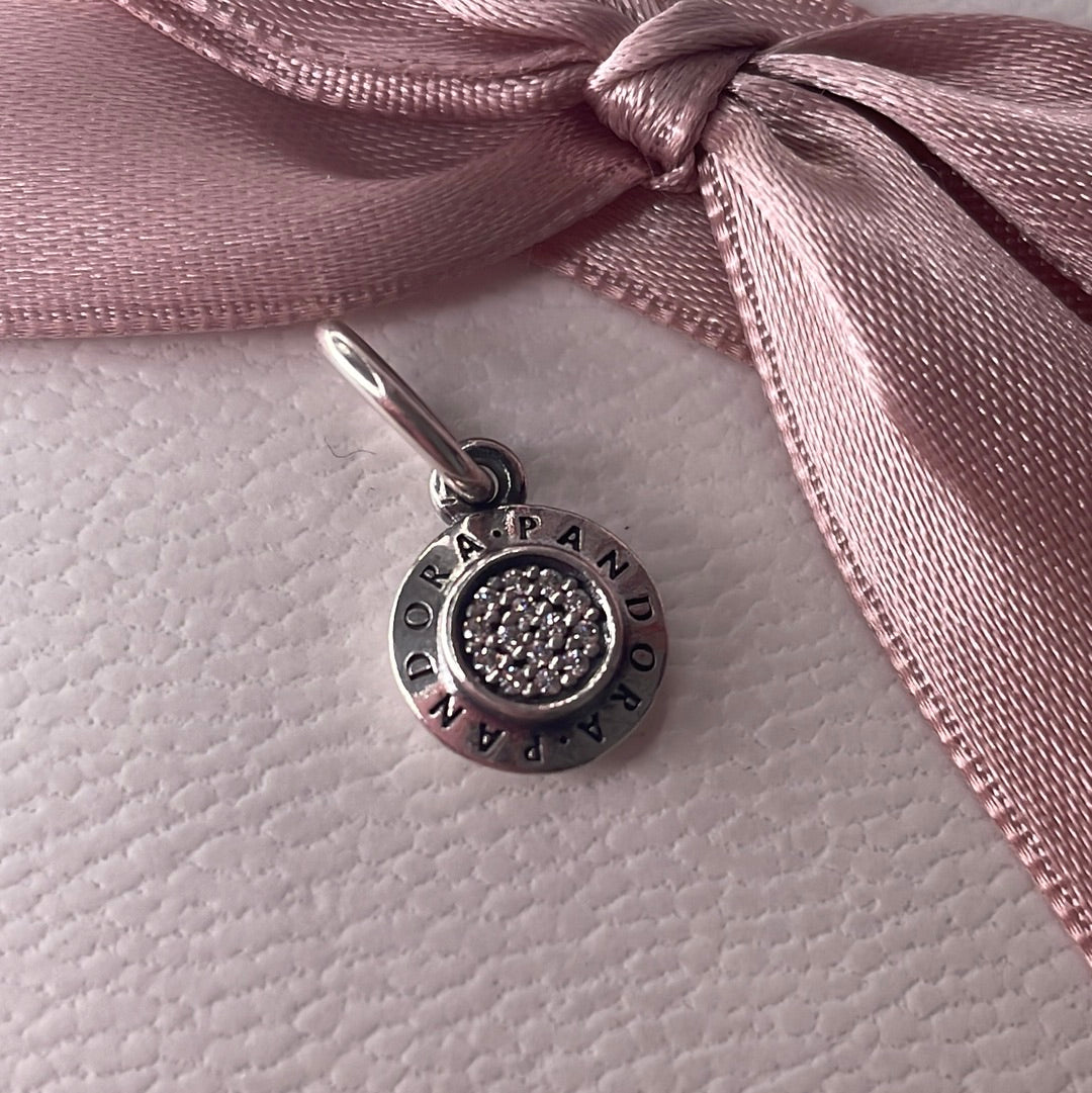 Genuine Pandora Pave Dangle Logo Pendant Charm – Preloved Pandora Boutique