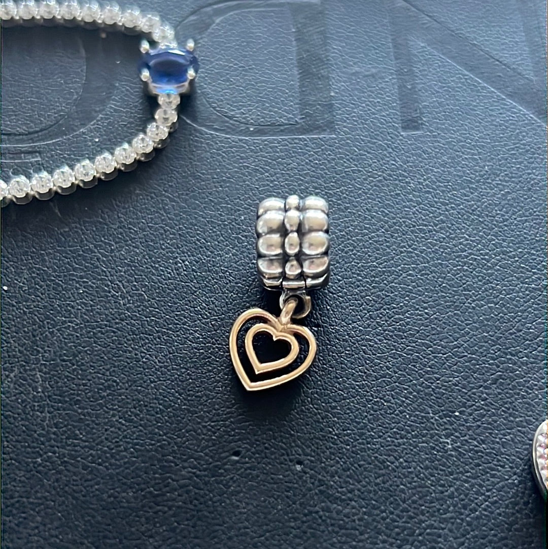 Genuine Pandora Two Tone Heart of Hearts Clip Dangle Rare – Preloved ...