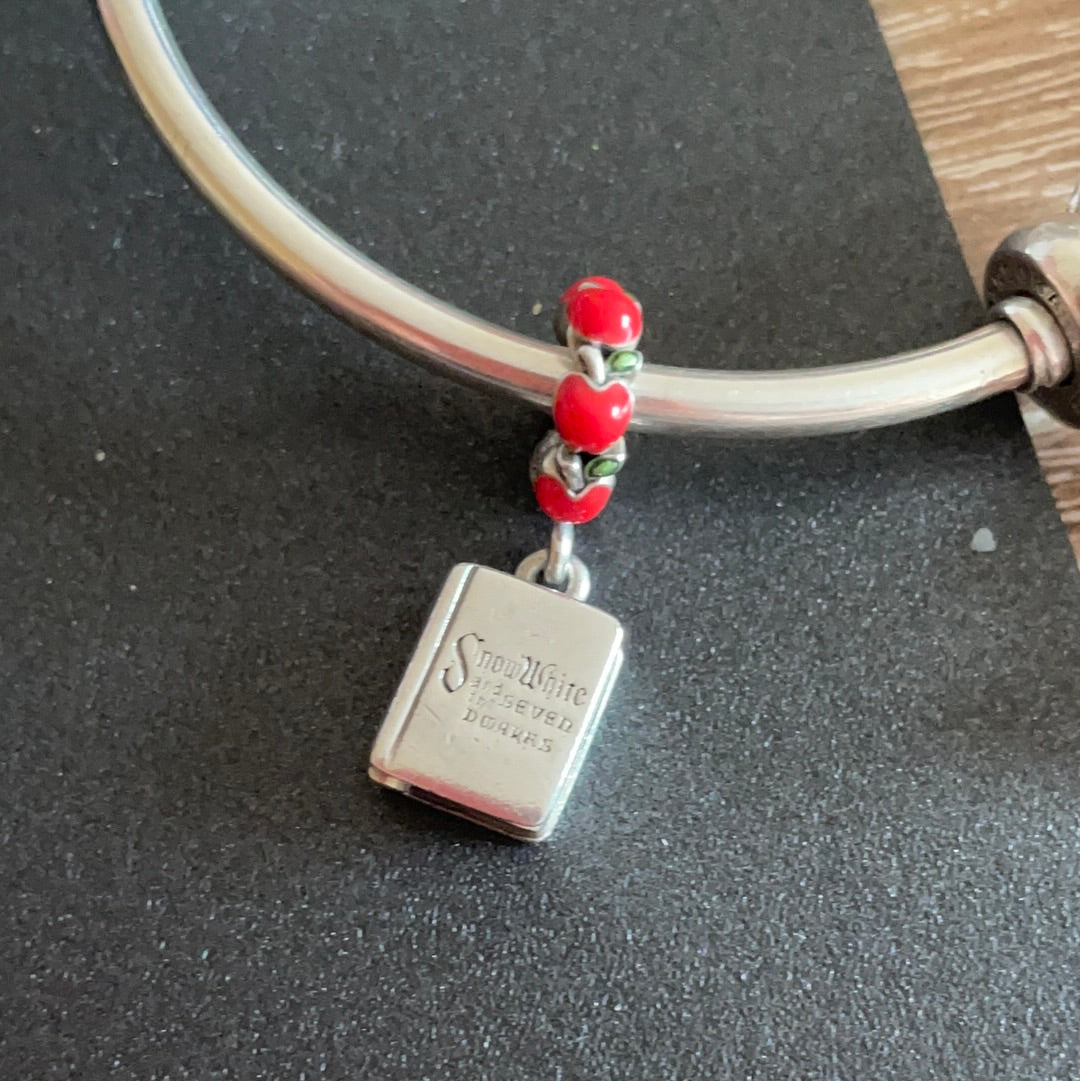 Genuine Pandora Disney Snow White Seven Dwarfs Book Dangle Charm ...