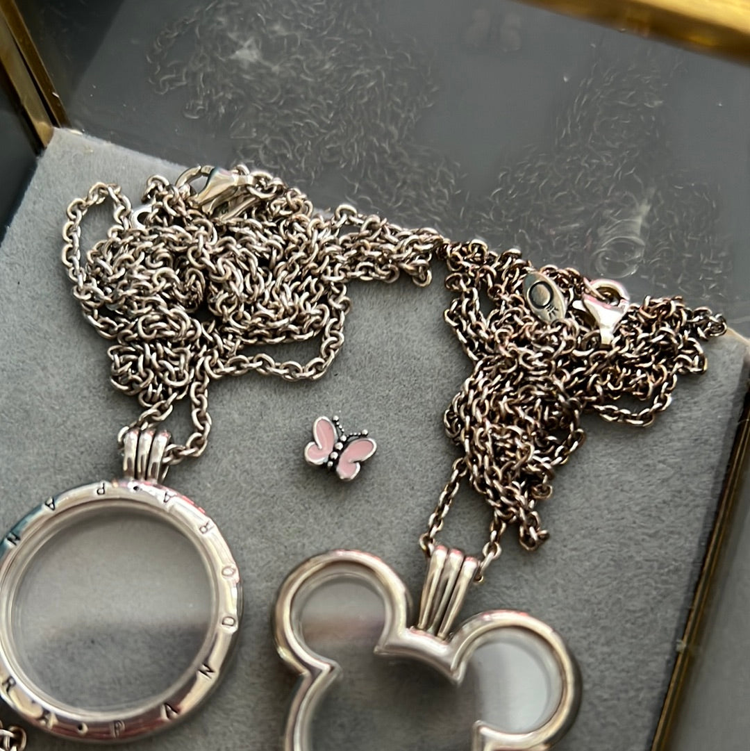 Genuine Pandora Floating Locket Petite Charm Pink Butterfly – Preloved ...